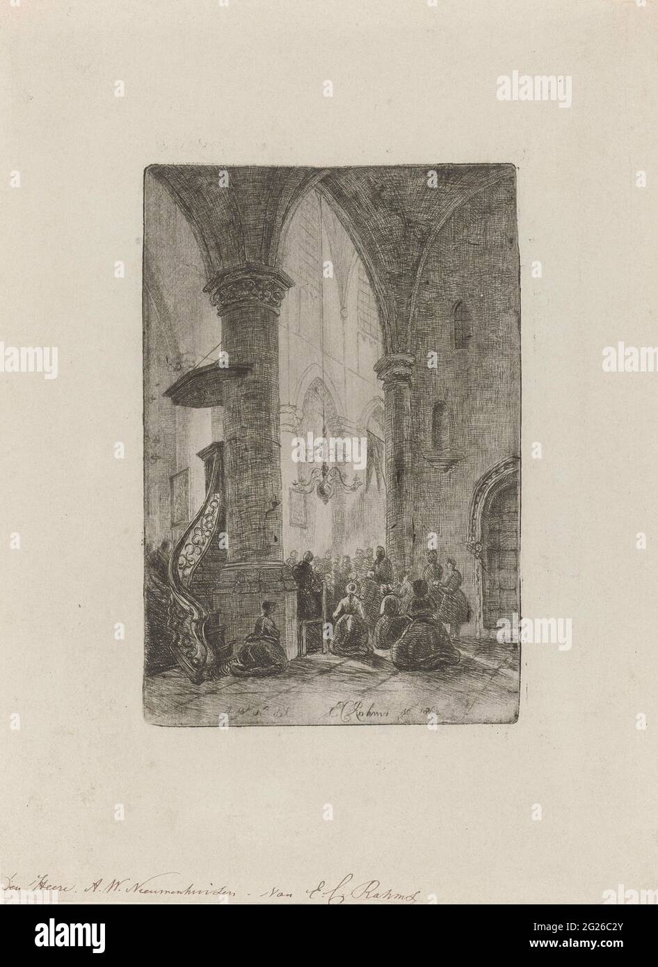 Church interior with figures Stock Photo - Alamy