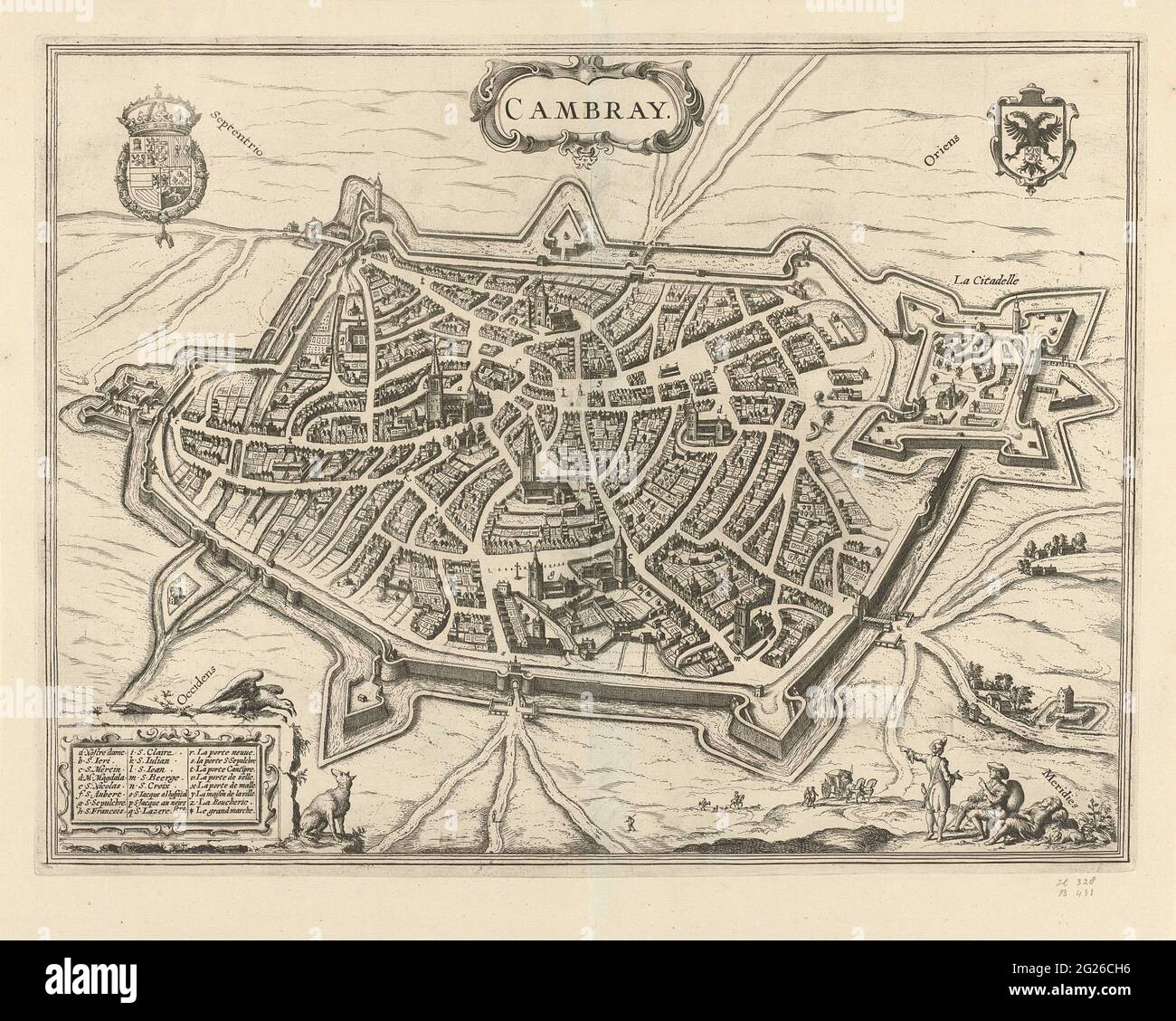 Map of Cambrai (Kamerijk); Cambray Stock Photo - Alamy