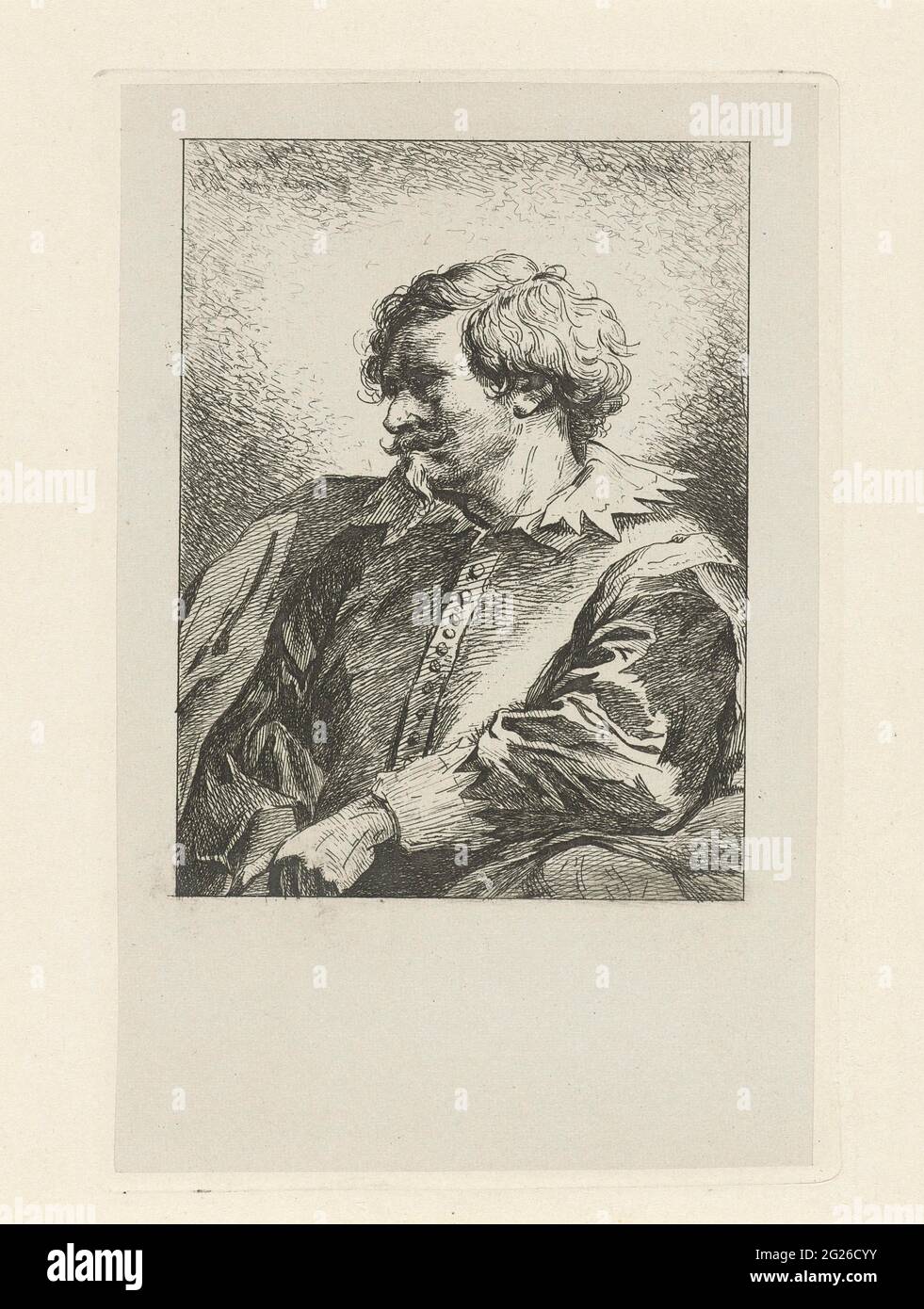 Portrait of a man. Portrait of a man in a suit with collar. At the ...
