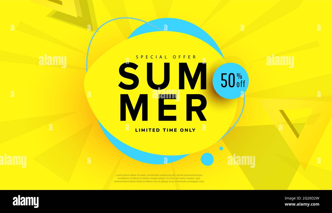 Summer sale banner with tropical leaves background for seasonal offer ...