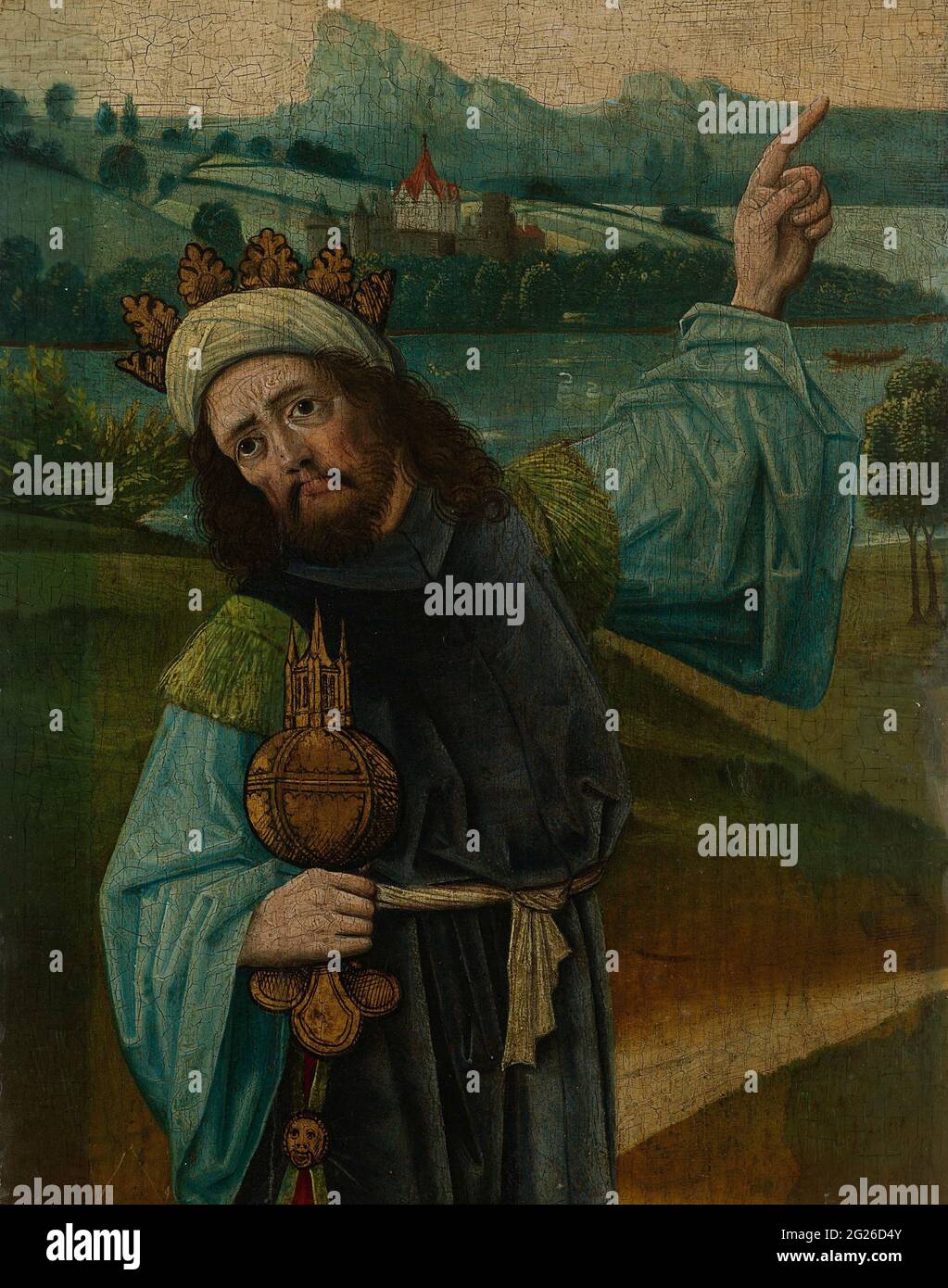 King Melchior, One of the Three Magi, Pointing at the Star, Fragment ...