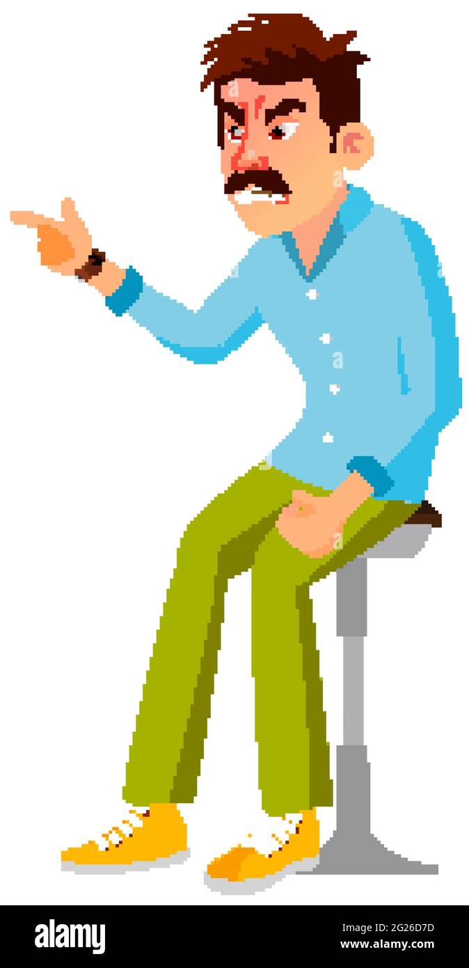 mad man screaming at tv in living room cartoon vector Stock Vector ...