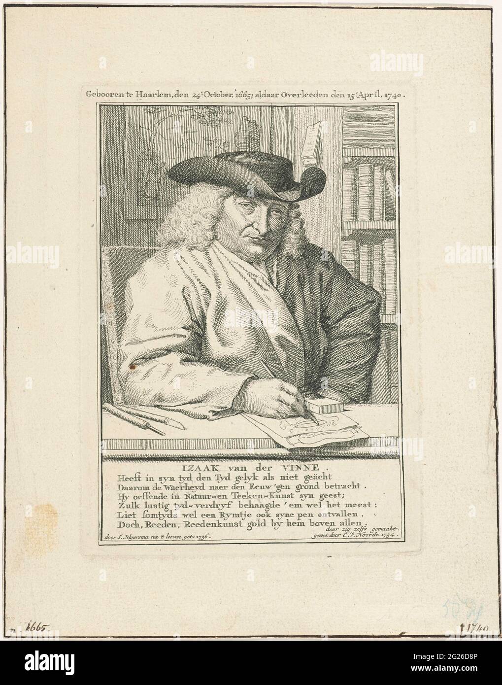 Portrait of Isaac Vincentsz. Van der Vinne. Portrait of artist and ...