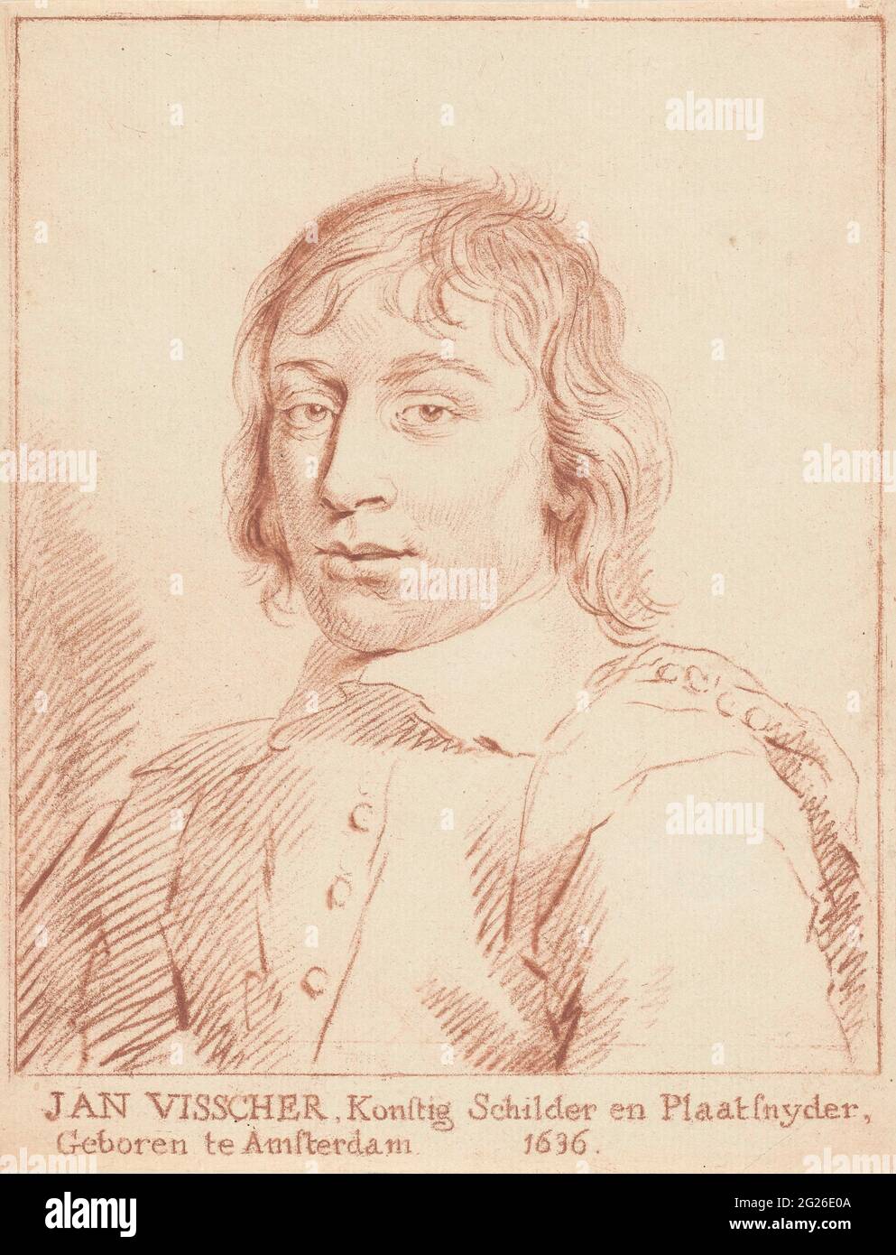 Portrait of Jan de Visscher. Portrait of painter and print maker Jan de ...