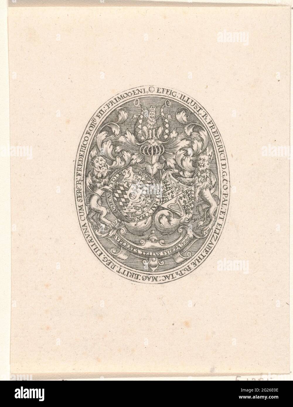 Coat of arms of Frederik V. Medallion with the coat of arms of Frederik ...