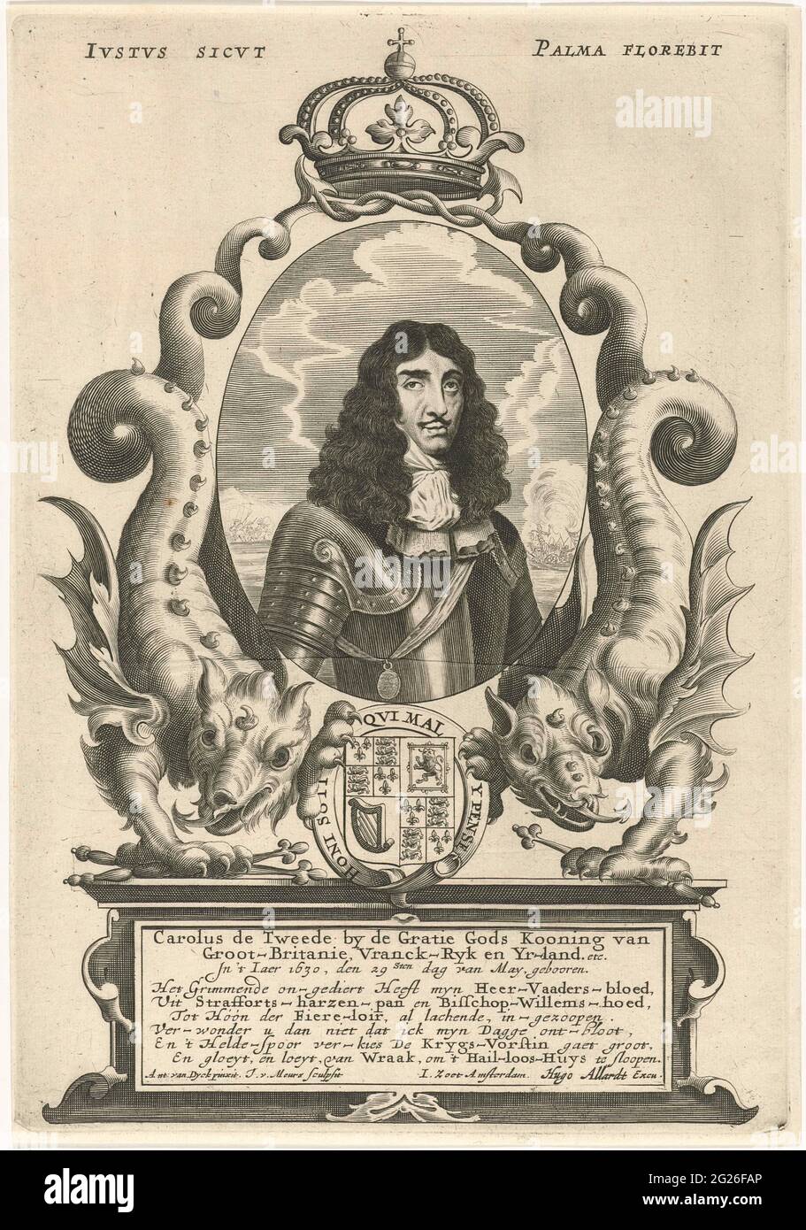 Portrait of King Charles II from England. Portrait of Charles II, king ...