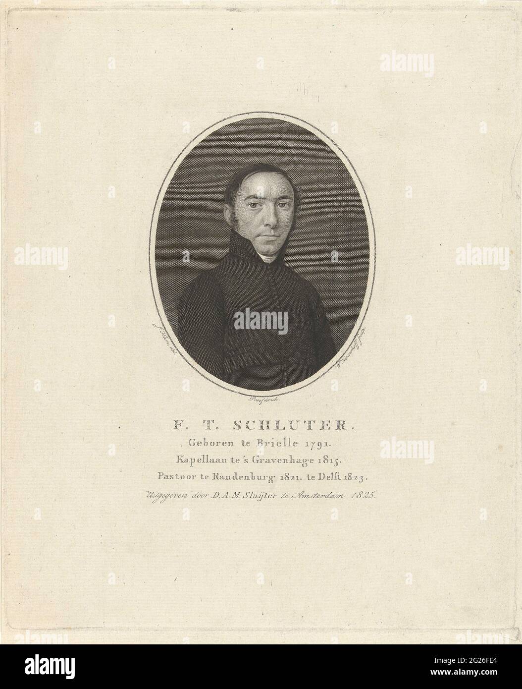 Portrait of f.t. Schluter; F. T. Schlutter. Portrait of f.t. Schluter ...