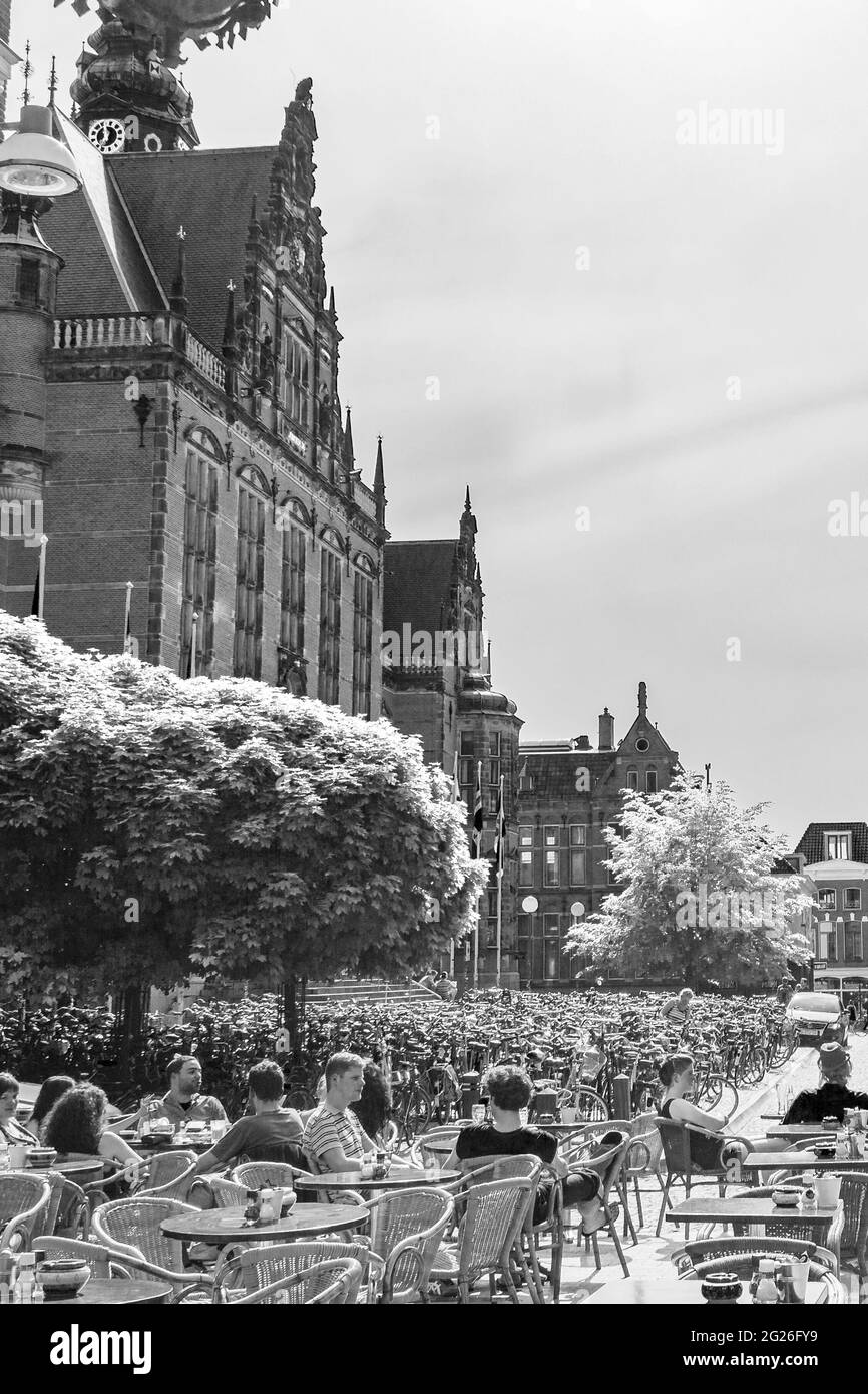 Groningen Netherlands 18. June 2013 Black and white historical picture ...