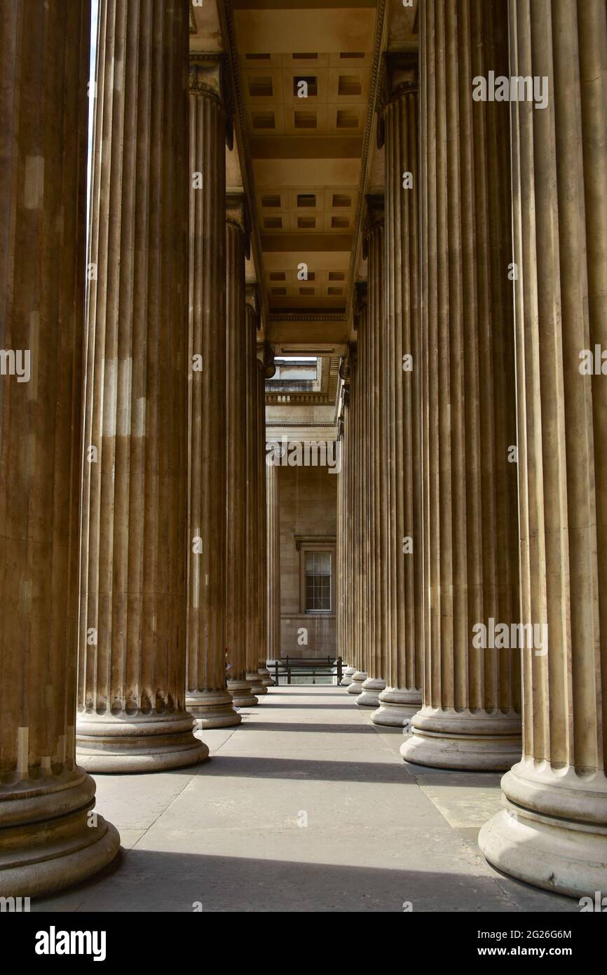 The entrance of British Museum, London, one of the world's leading ...