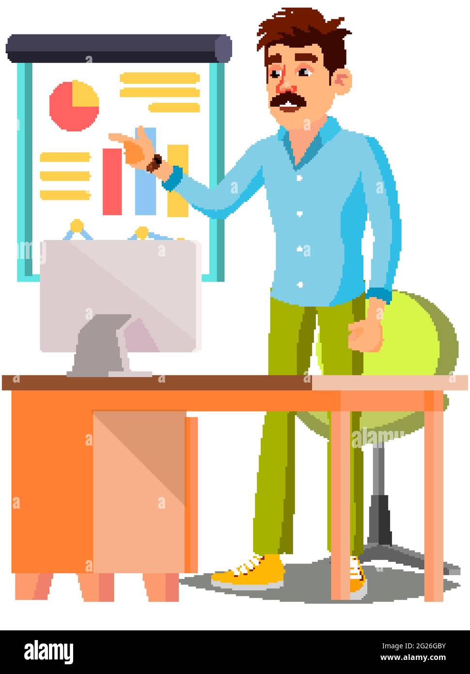 manager man presenting project strategy for investors on business ...