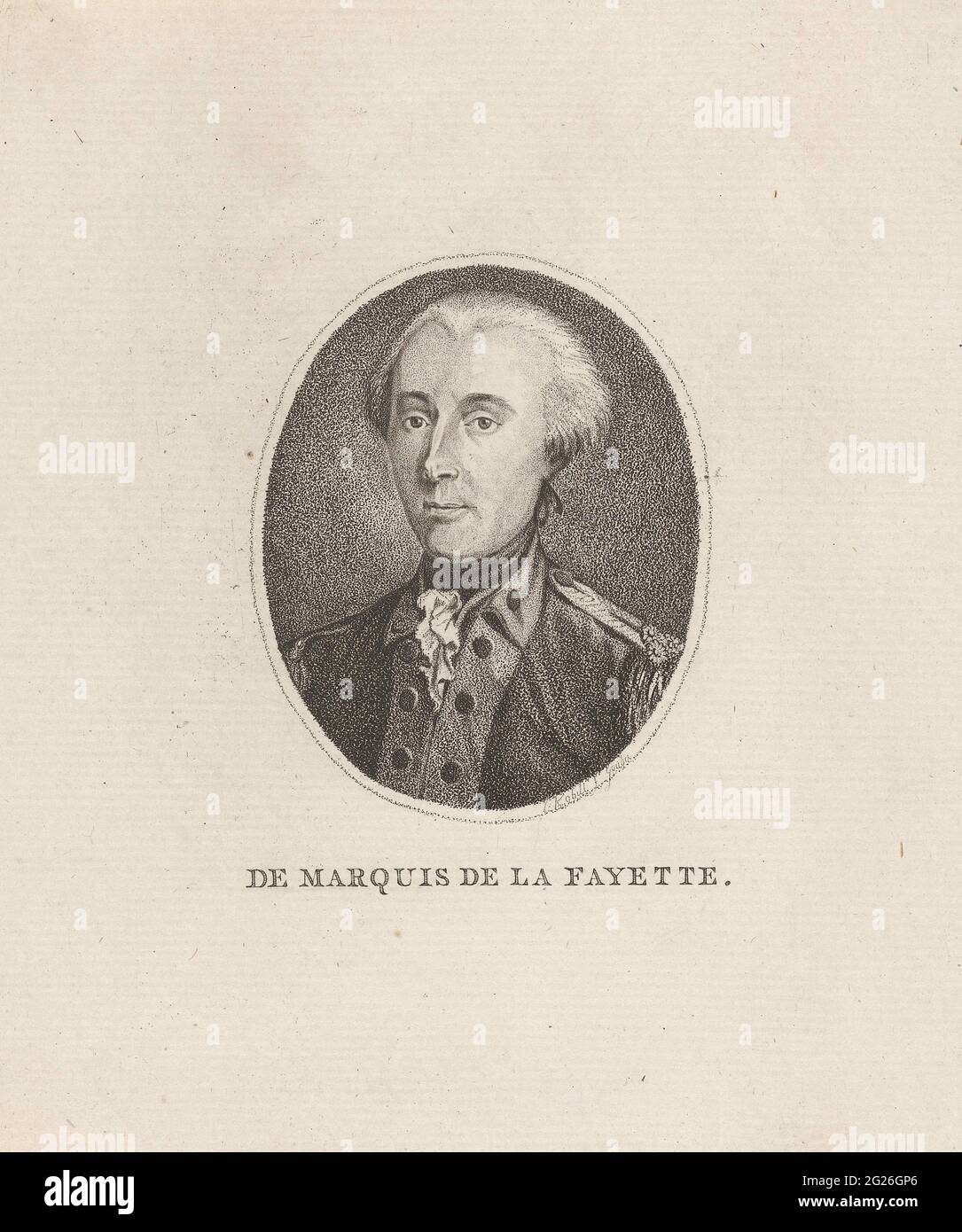 Portrait of Gilbert du Motier, Marquis de la Fayette; The Marquis de la ...