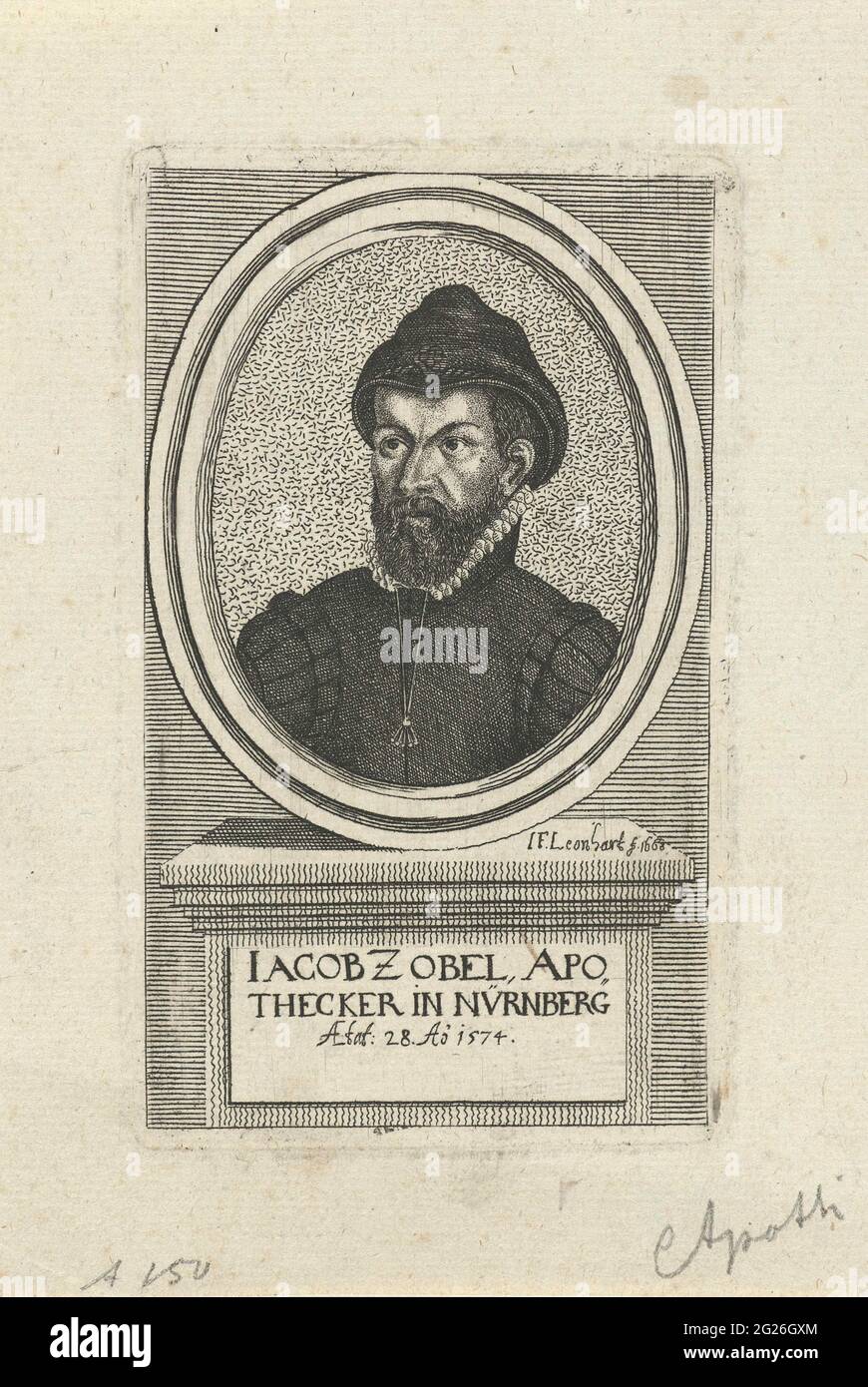 Portrait of Jacob Zobel. Portrait of Jacob Zobel, pharmacist in ...