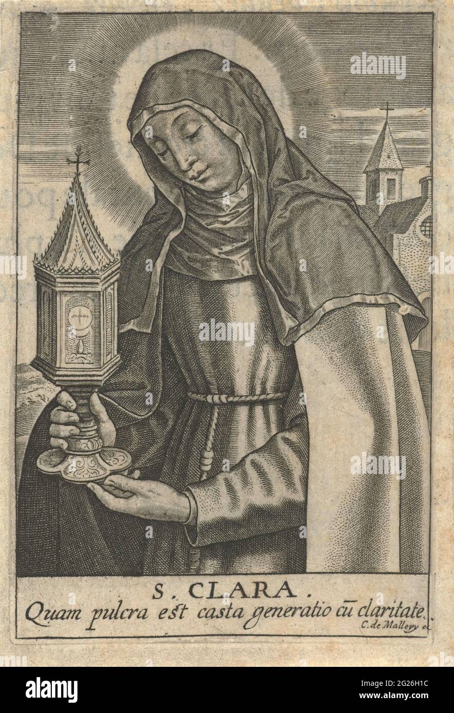 H. Clara; S. Clara; Saints. The Saint Clara, to the left, with a ...