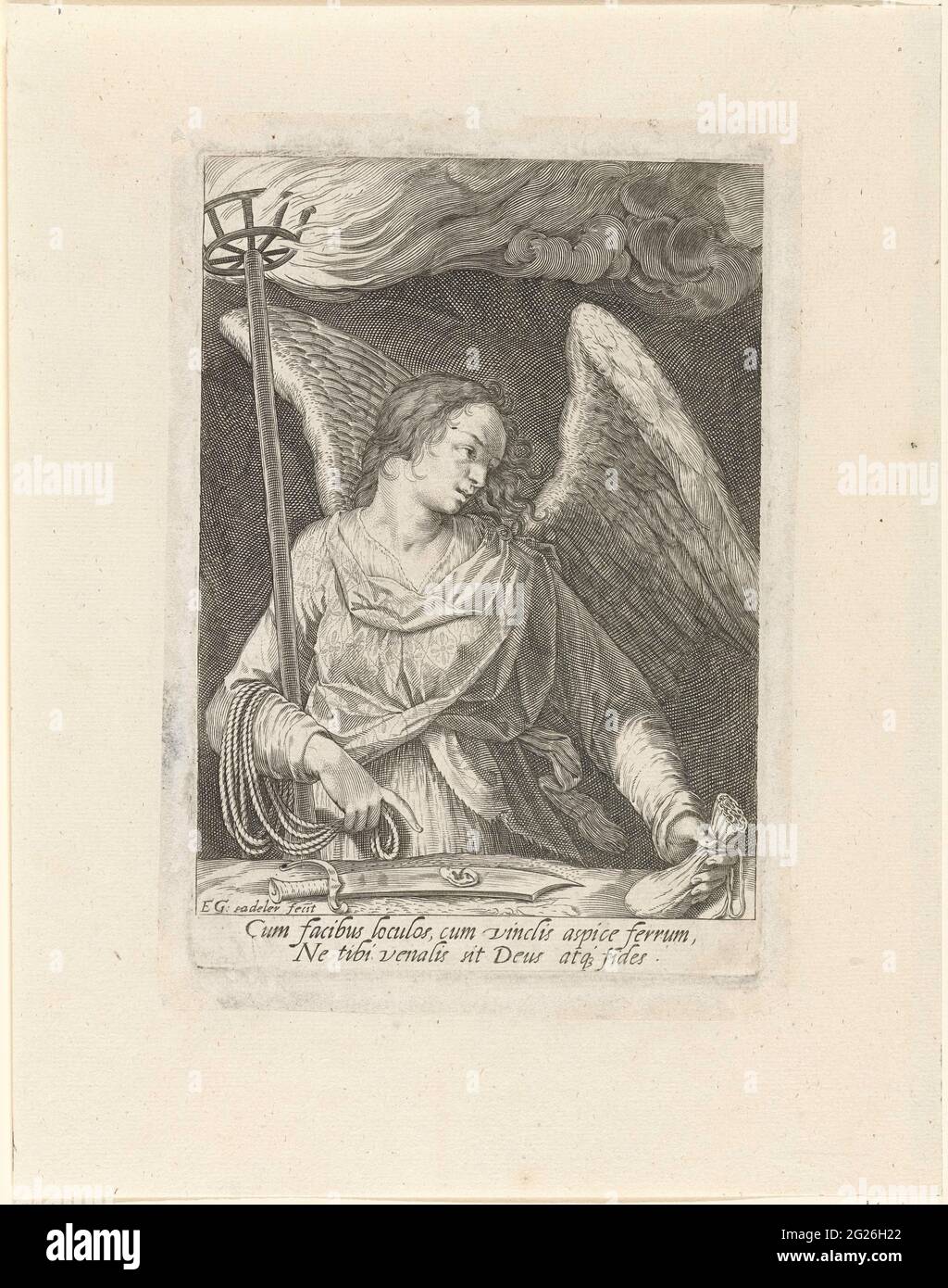 Angel with the sword of Peter, Judas money pouch and a torch; Passion ...