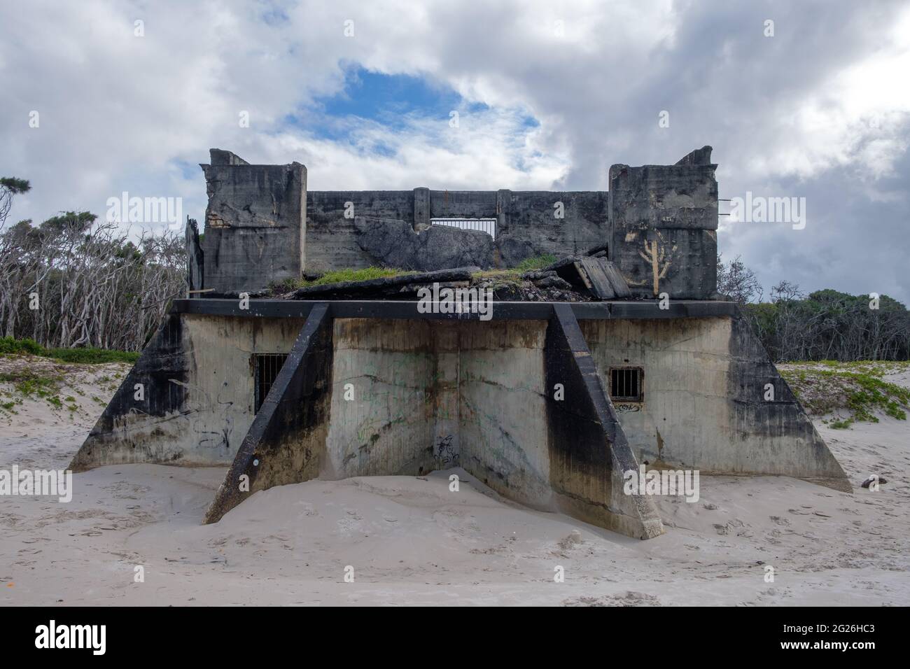 Old WW2 fortifications on Bribie Island Stock Photo - Alamy