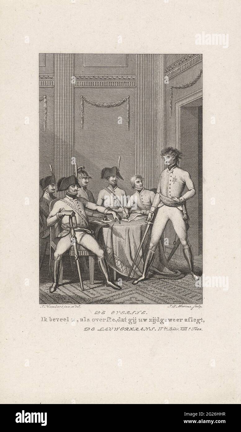 Officers in an interior; The Superior. Five officers in an interior ...