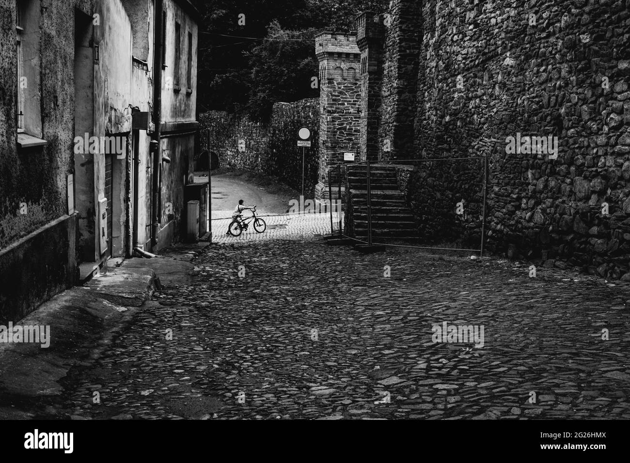 Cycling town old Black and White Stock Photos & Images - Alamy