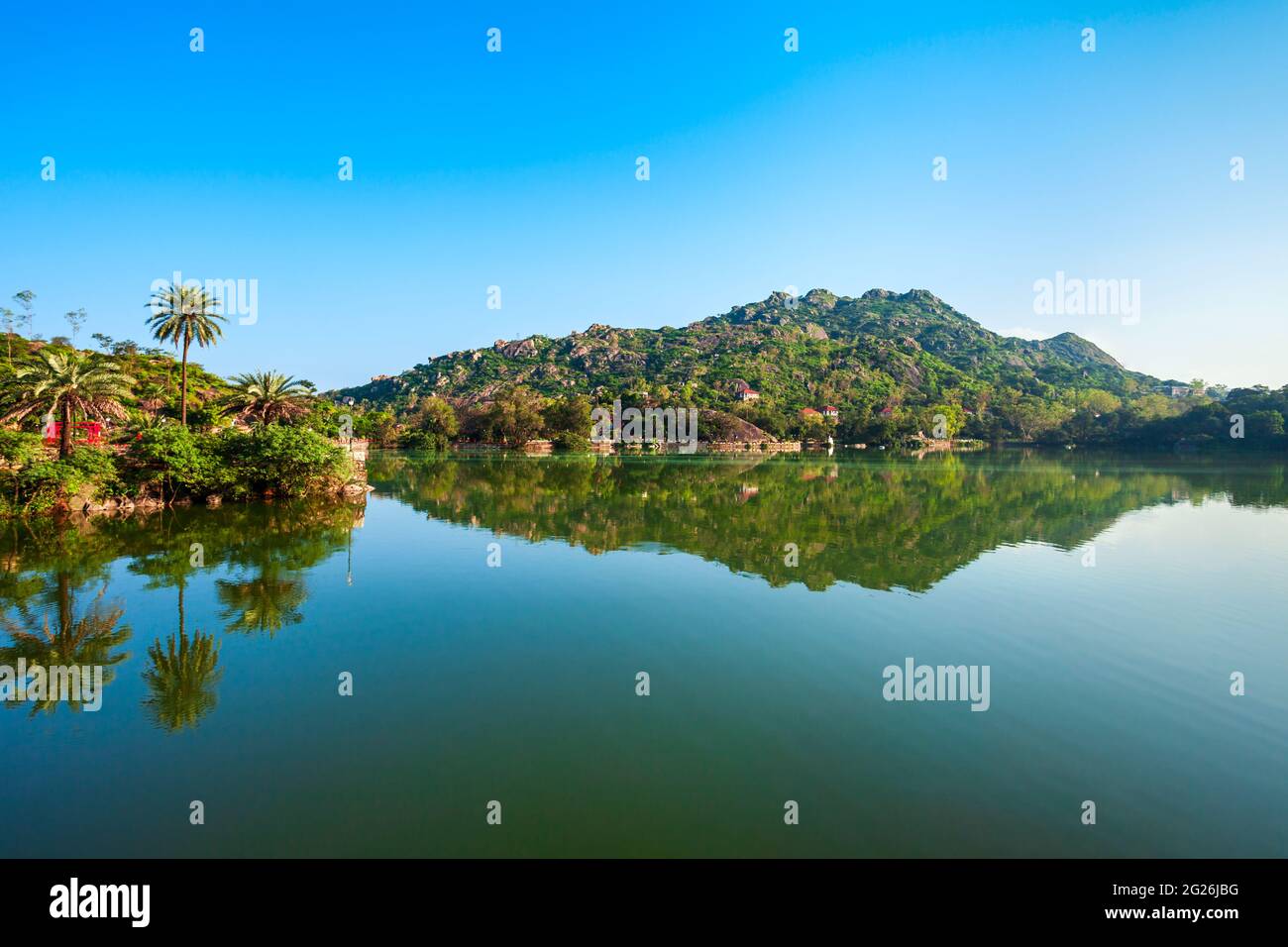 Mount Abu and Nakki lake panoramic view. Mount Abu is a hill station in ...