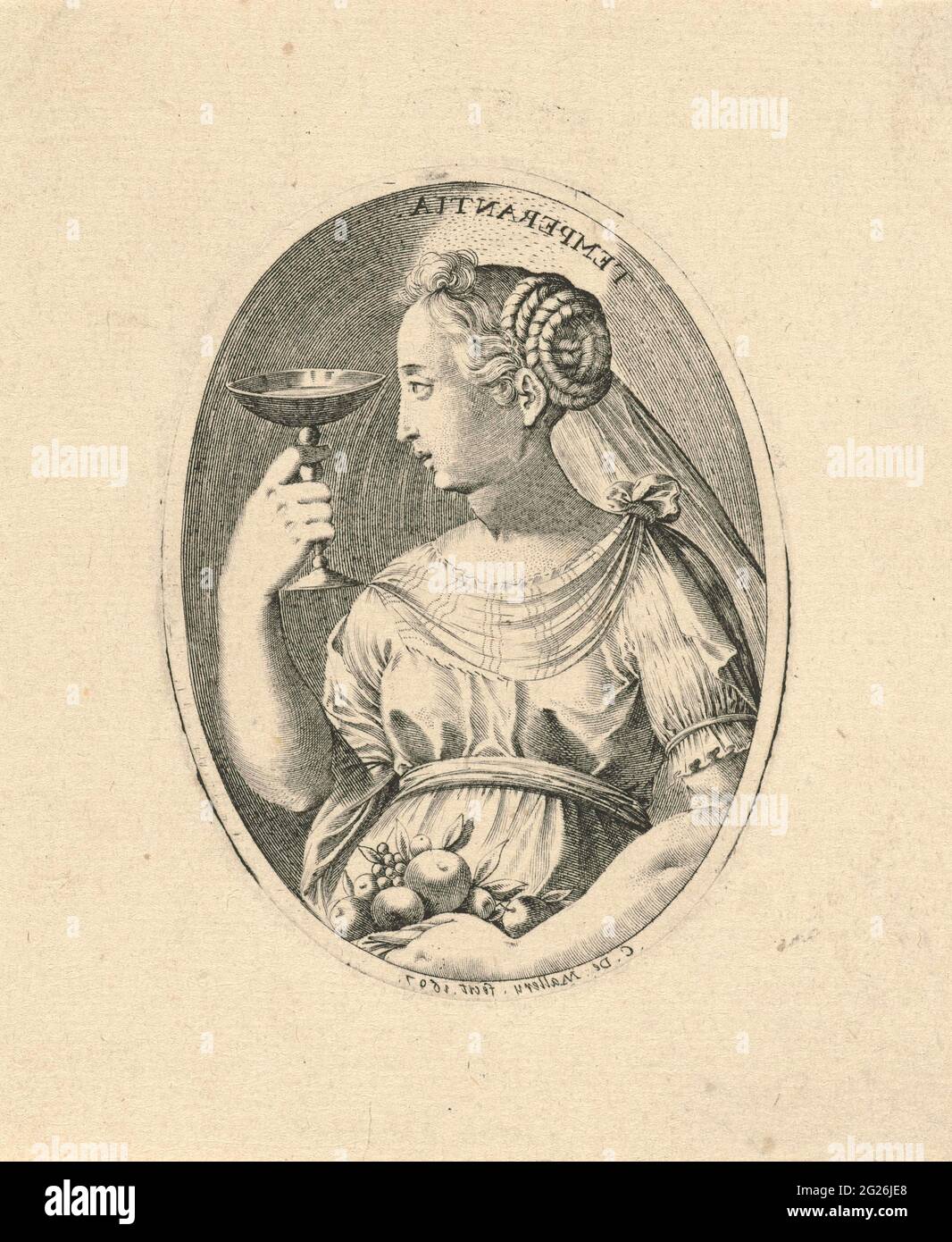 Personification of moderation; Temperantia. The female personification ...