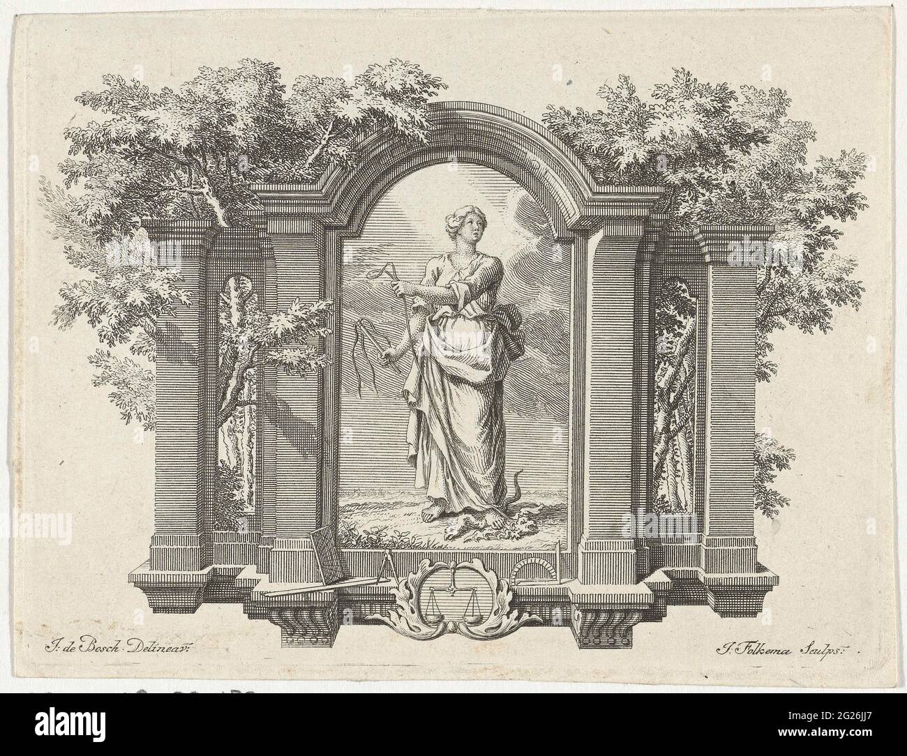 Vignet with the personification of reason; Virtues and vices. Vignet ...