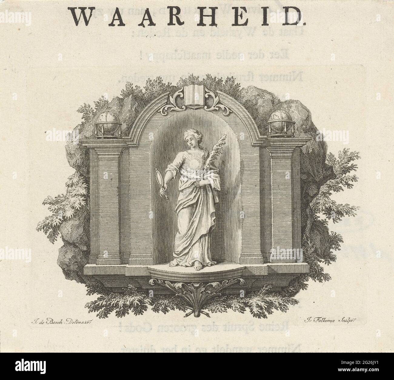 Vignette with the personification of truth; Truth; Virtues and vices ...