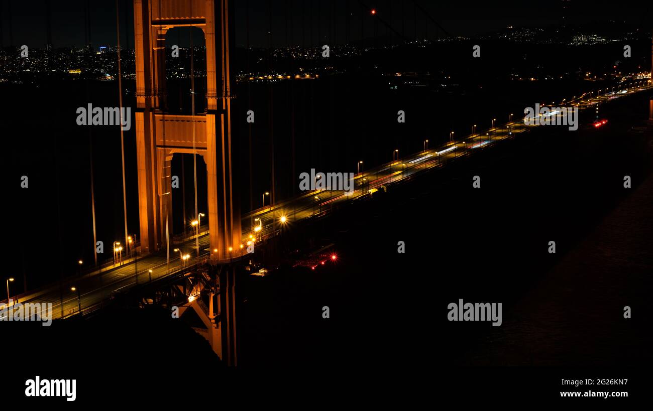 Golden Gate Bridge at Night Stock Photo - Alamy