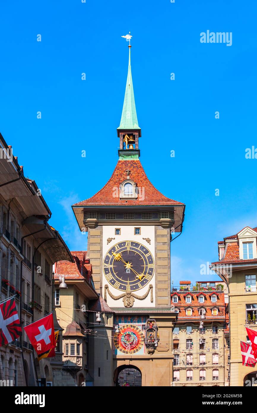 Zytglogge is a landmark medieval clock tower in Bern city in ...