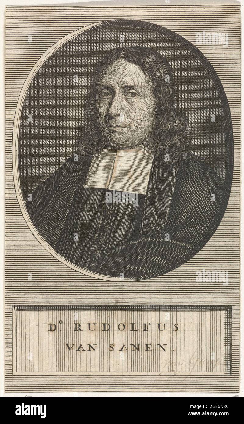 Portrait of Rudolf van Sanen. Rudolf van Sanen, a Dutch pastor Stock ...