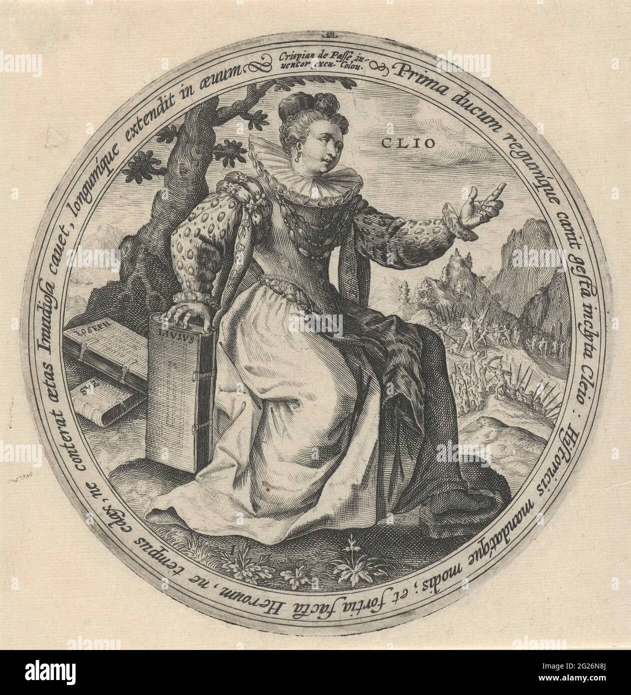 Clio; The nine muses. Landscape with clio, the muse of history, leaning ...