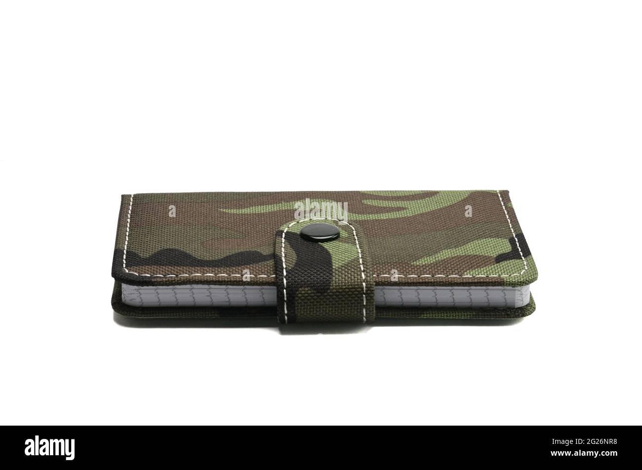 Notepad in military design for everyday notes and notes on a white ...