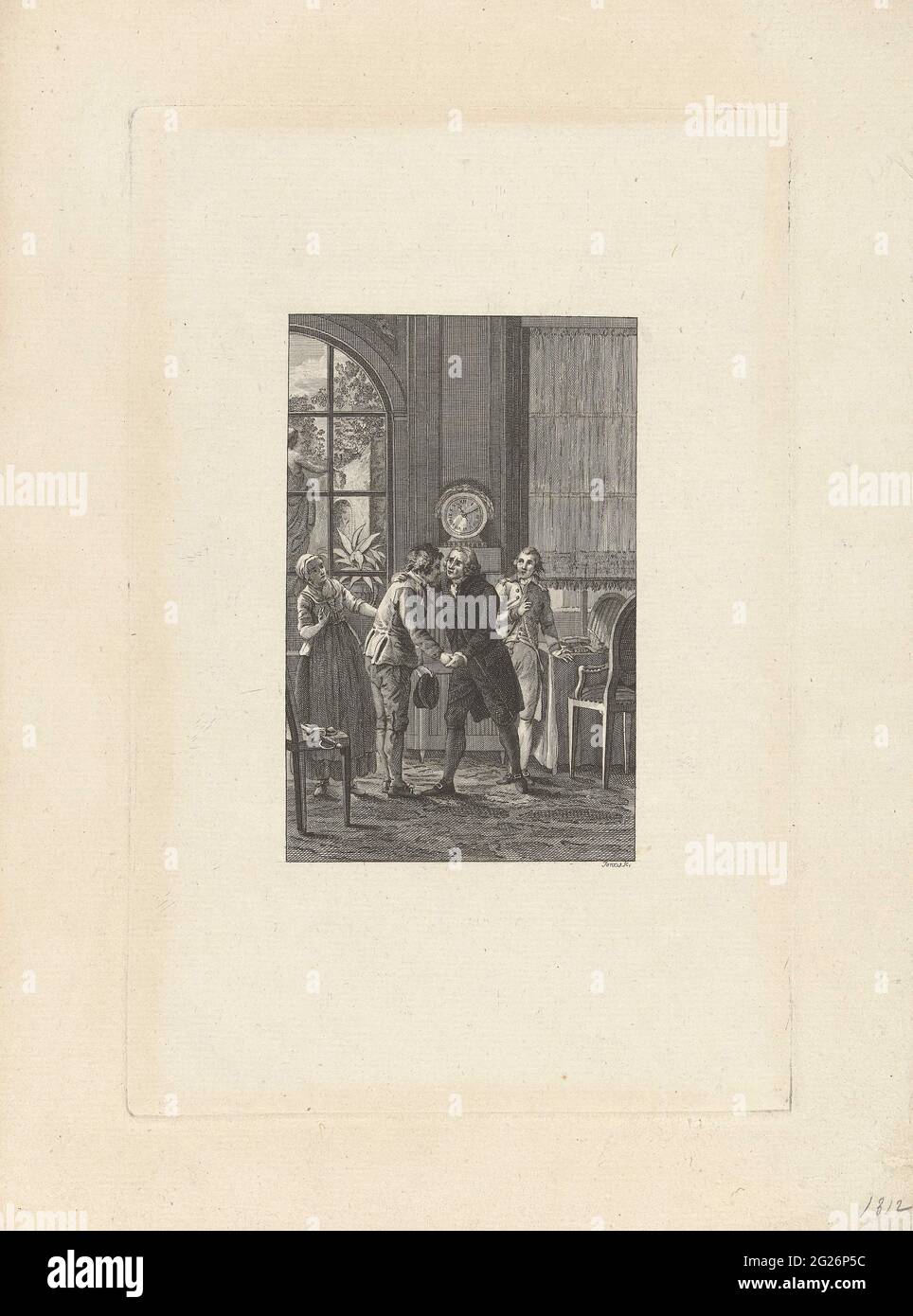Greeting in interior. Interior with two gentlemen that greet each other ...