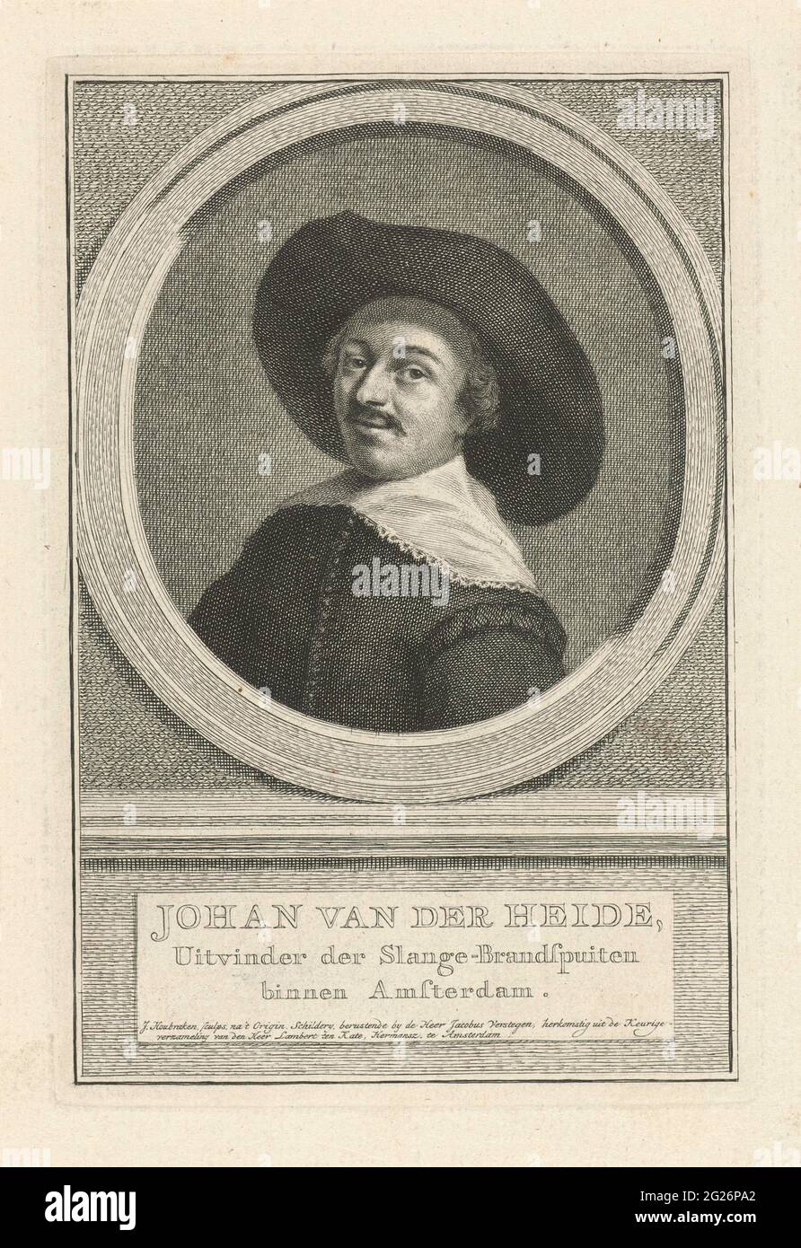 Portrait of Jan van der Heyden; Johan van der Heide. Bust to the left ...