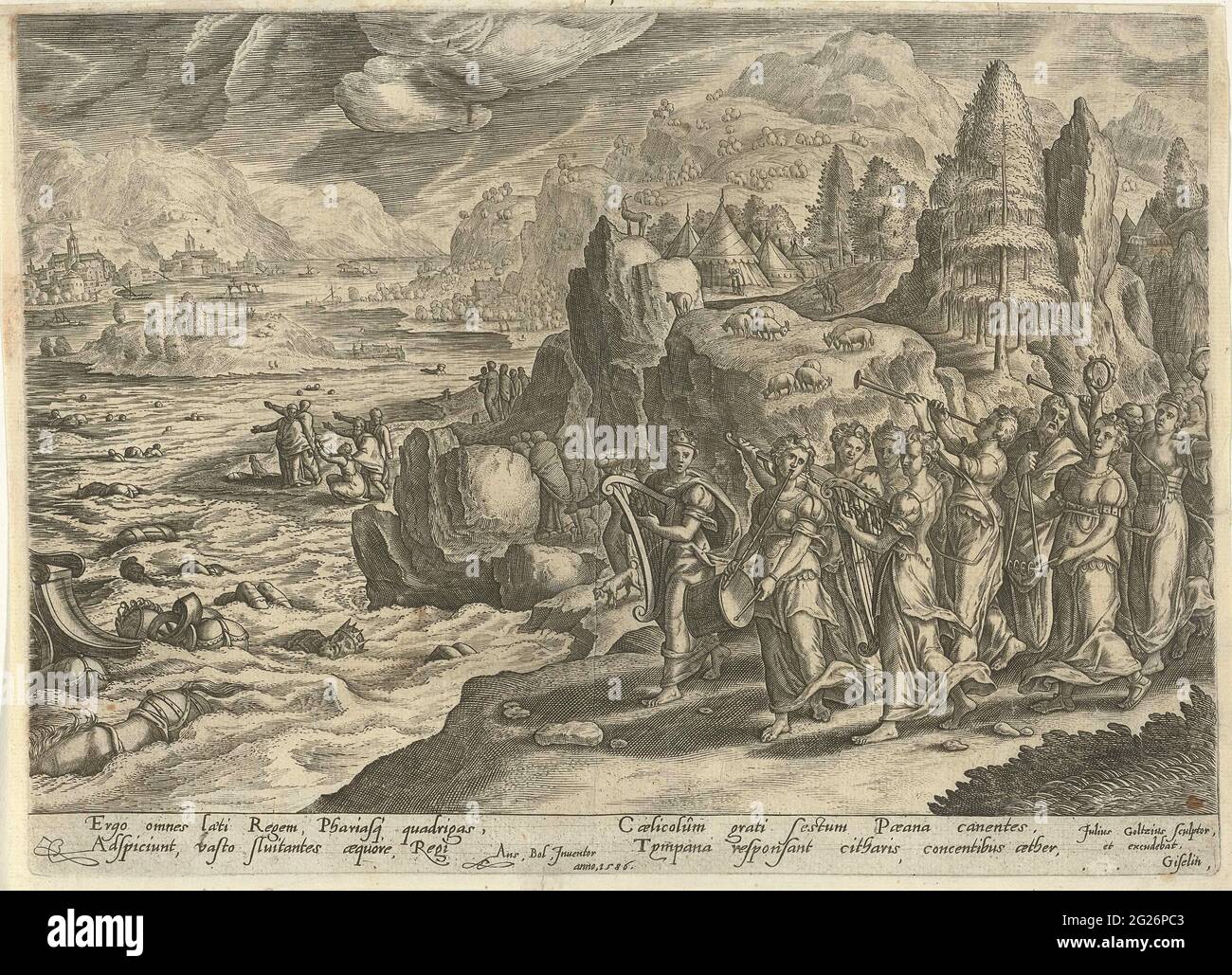 Celebration of the fall of the Egyptian army; Flight from Egypt. The ...