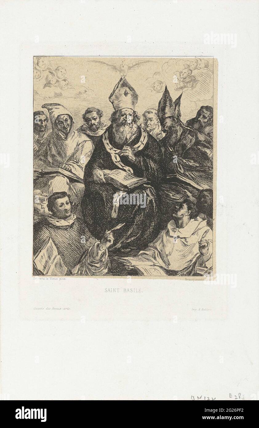 Basil the Great as a teacher between monks; Saint Basile. Basil's large ...