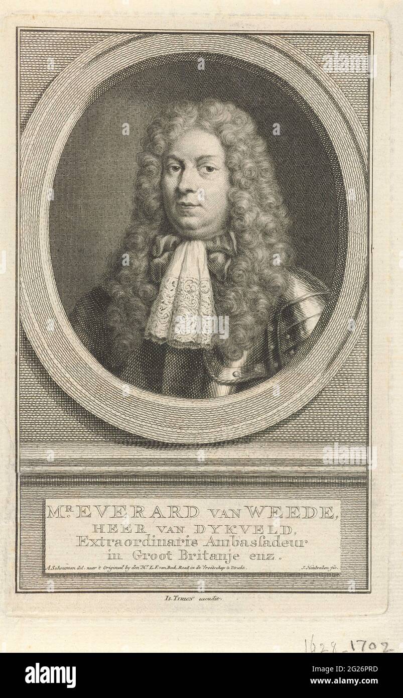 Portrait of Everard van Weede; Mr. Everard van Weede. Bust to the left ...