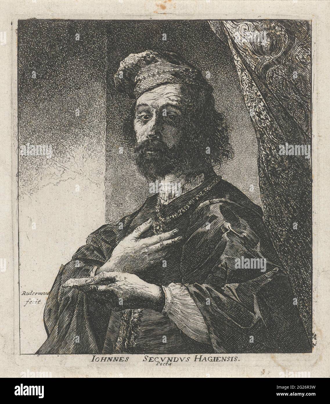 Portrait of Janus Secundus. Portrait of the Dutch humanistic poet Janus ...