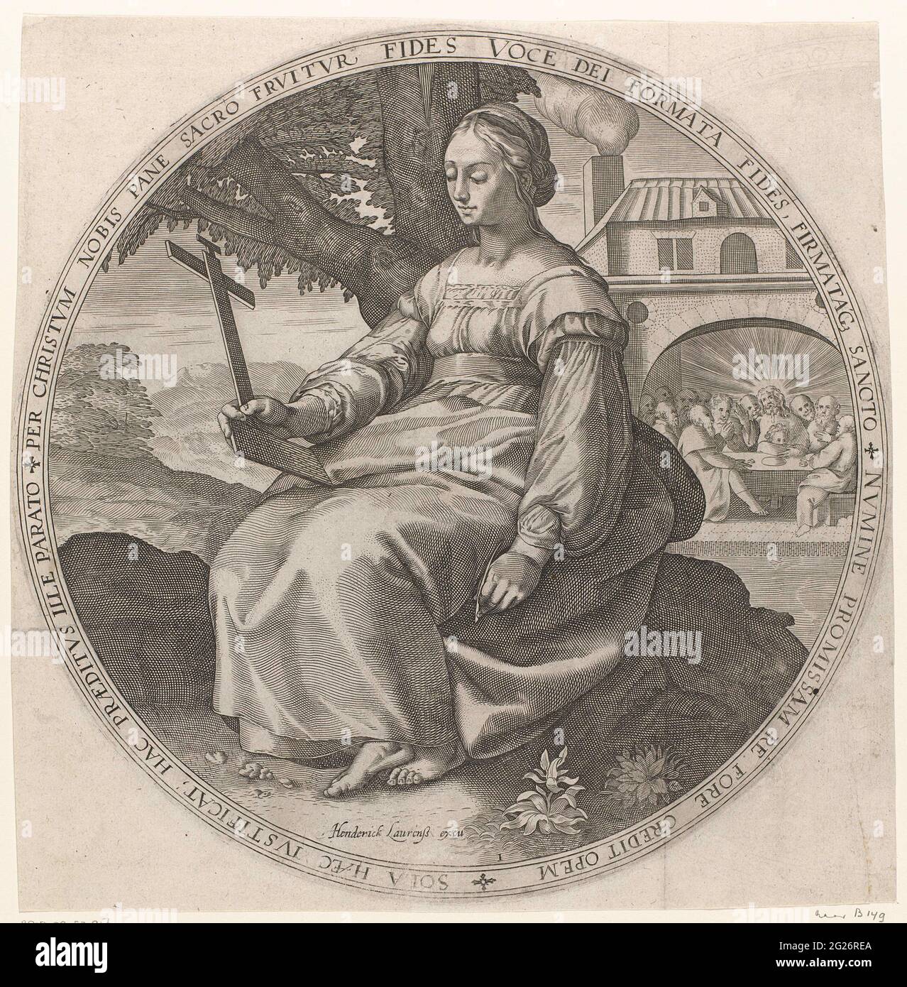 Faith; Fides; The three divine virtues. The personification of faith ...