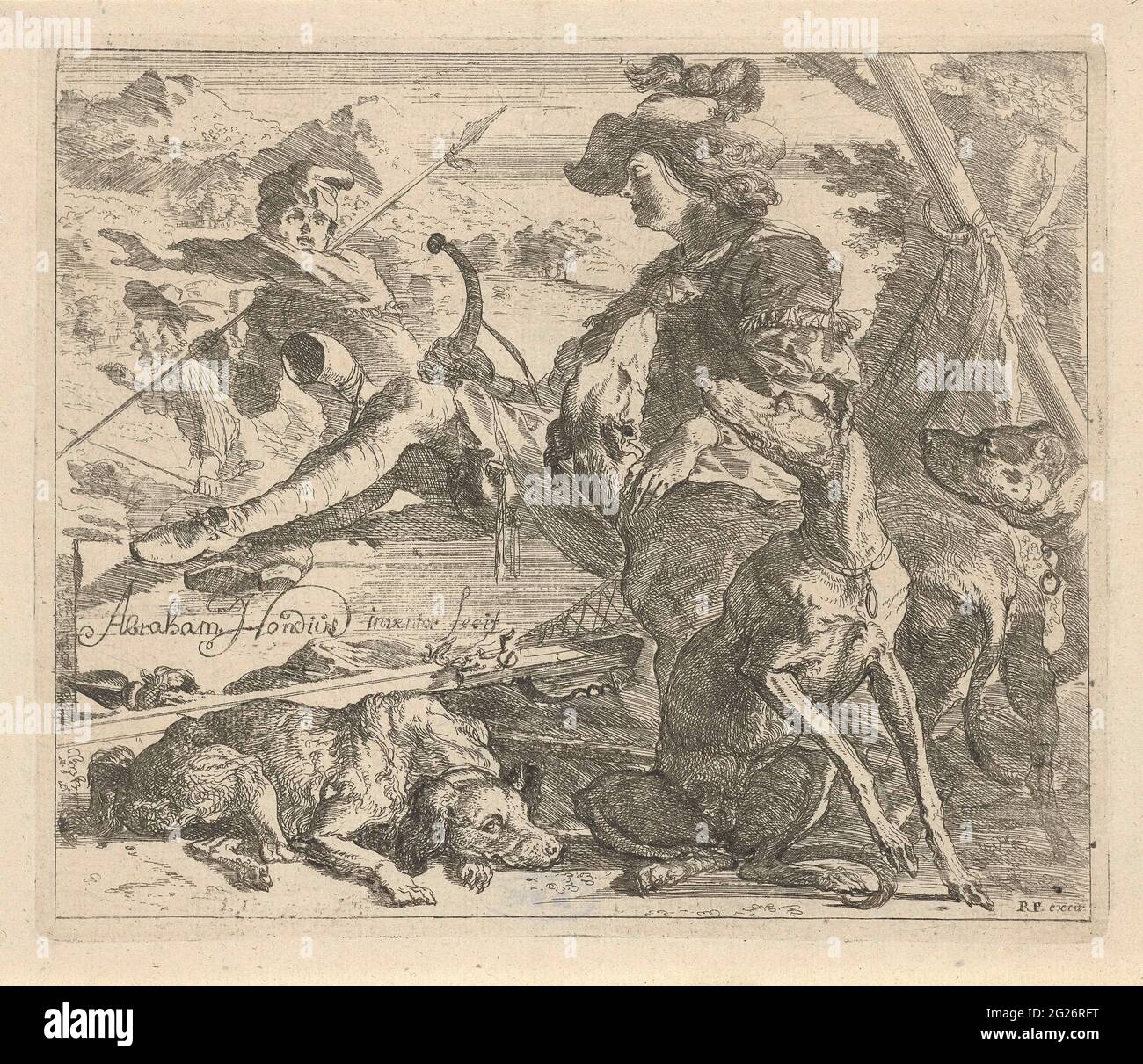 Sportsman with gun and two dogs hi-res stock photography and images - Alamy