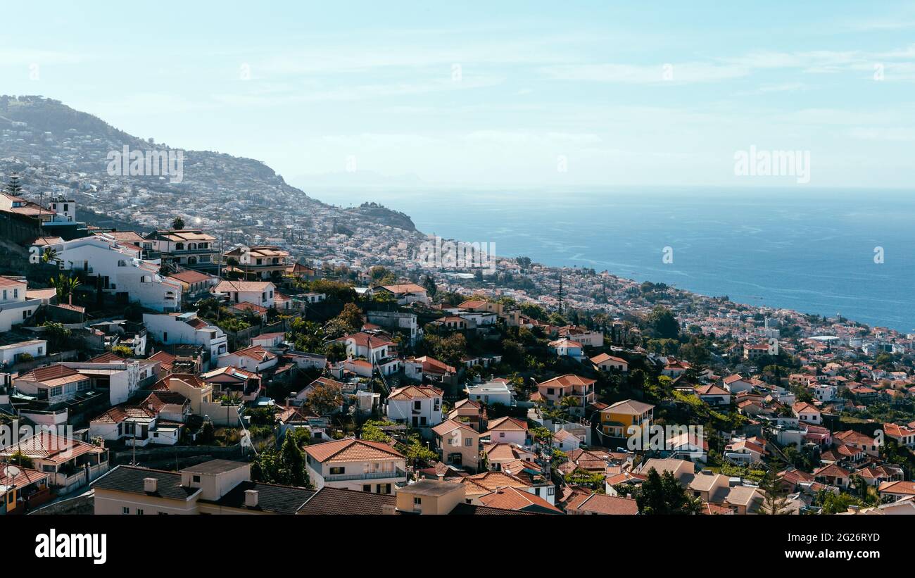 Overview of urban area of Funchal city in Madeira island Stock Photo ...