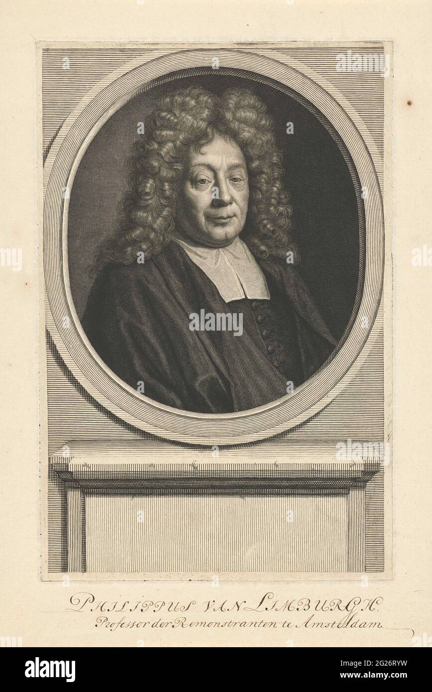Portrait of Philippus van Limborch at the age of 78. Philippus van ...