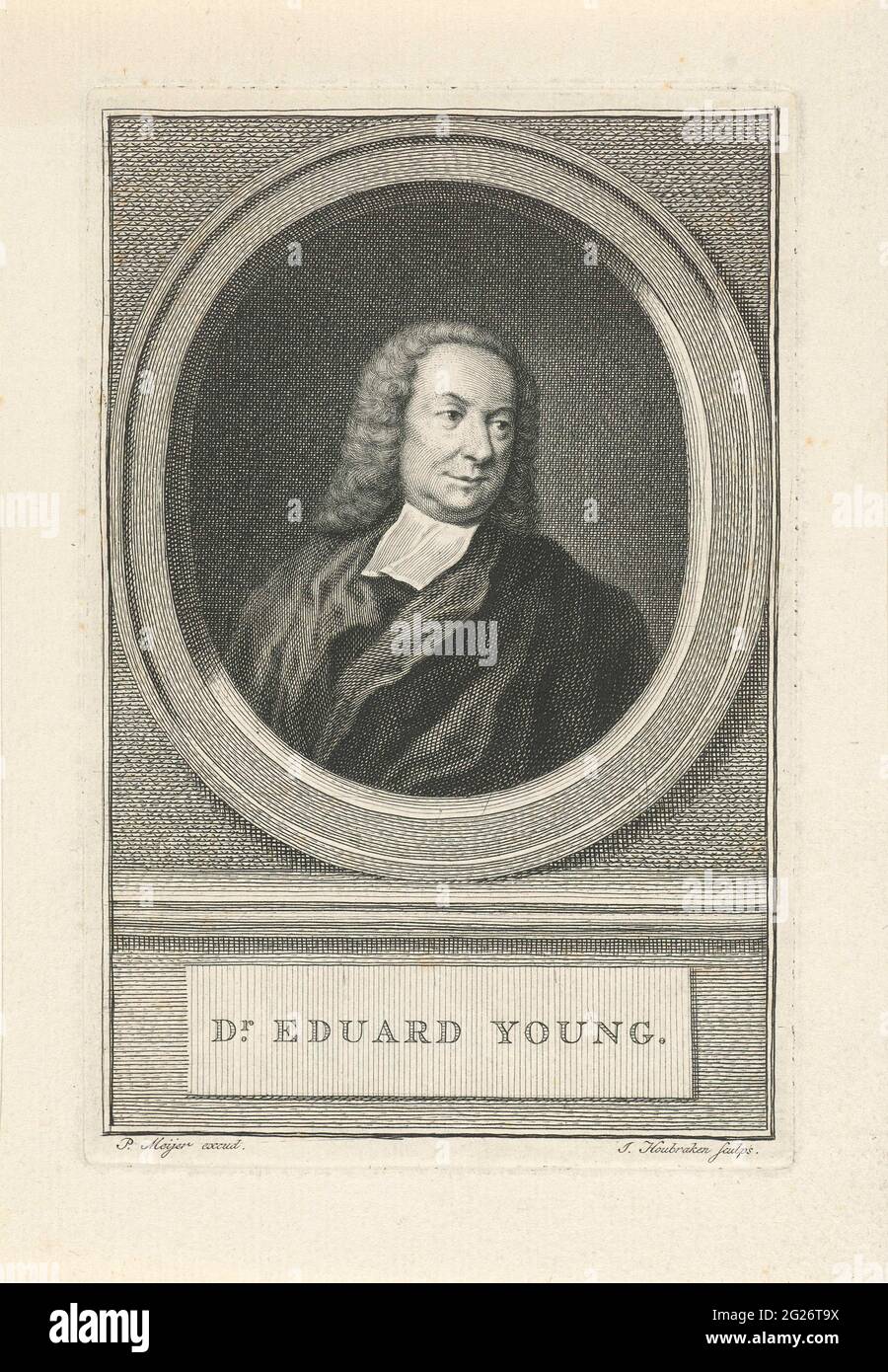 Portrait of Edward Young. Portrait of the poet Edward Young Stock Photo ...