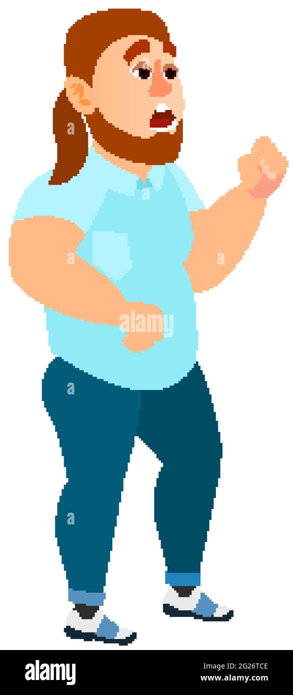 obese man late on bus cartoon vector Stock Vector Image & Art - Alamy