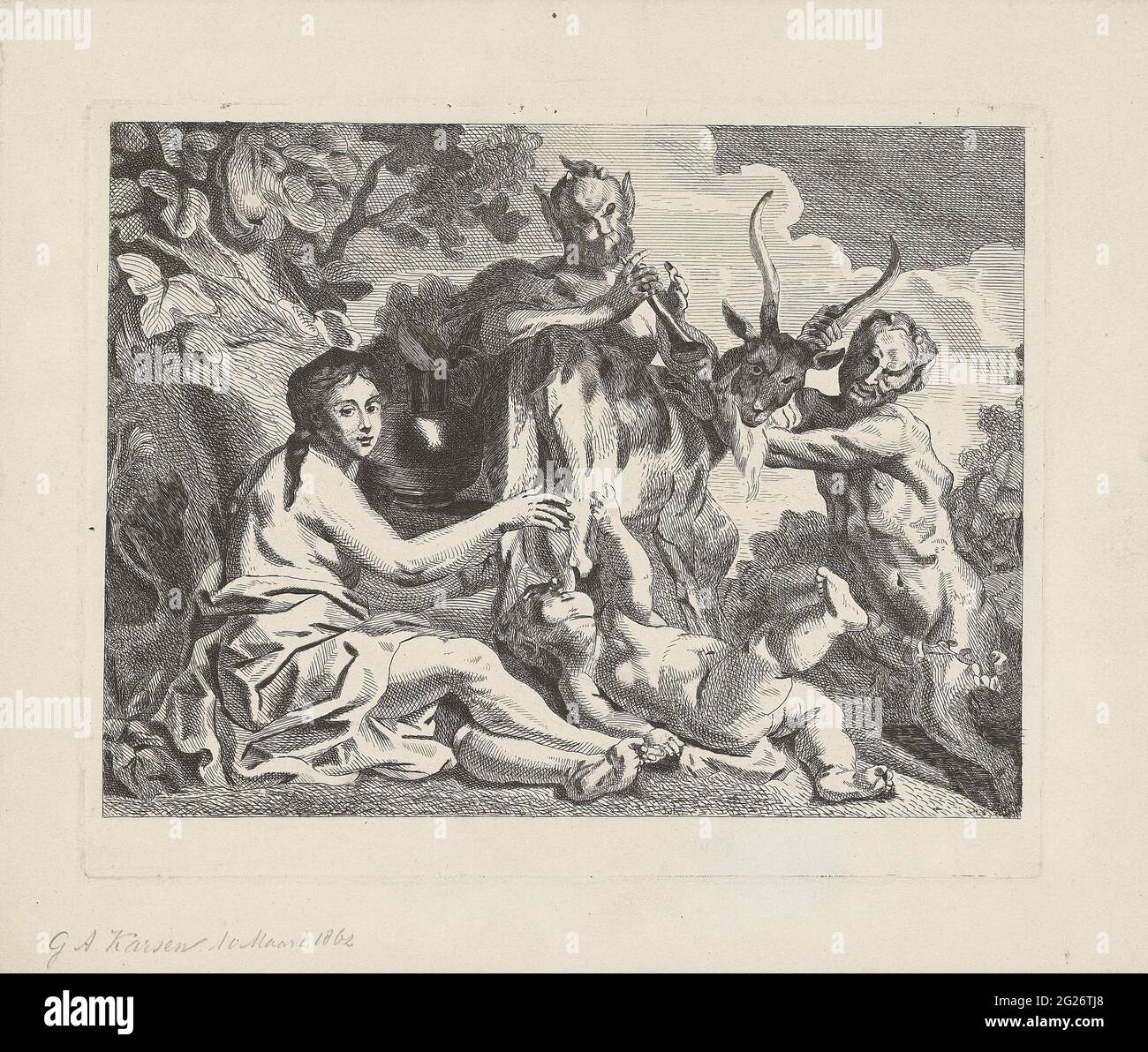 The Goat Amalthea With The Infant Jupiter And A Faun