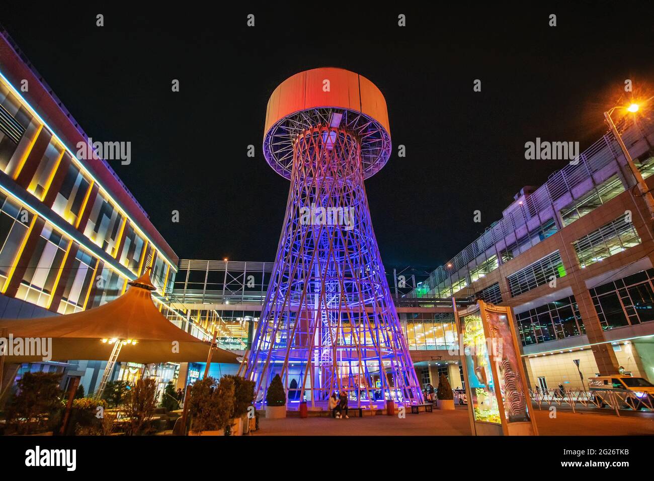 Fantastic view on the Shukhov tower in Krasnodar is a steel laced ...