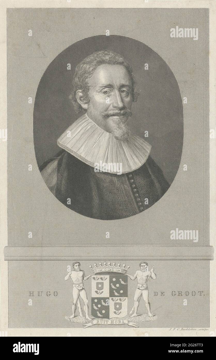 Portrait of Hugo de Groot. Portrait bust from Hugo de Groot, Dutch law ...