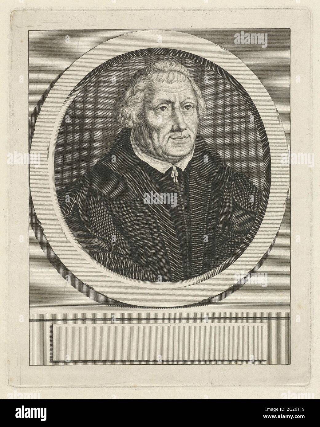 Portrait of Martin Luther. Portrait of Martin Luther dressed in a gown ...