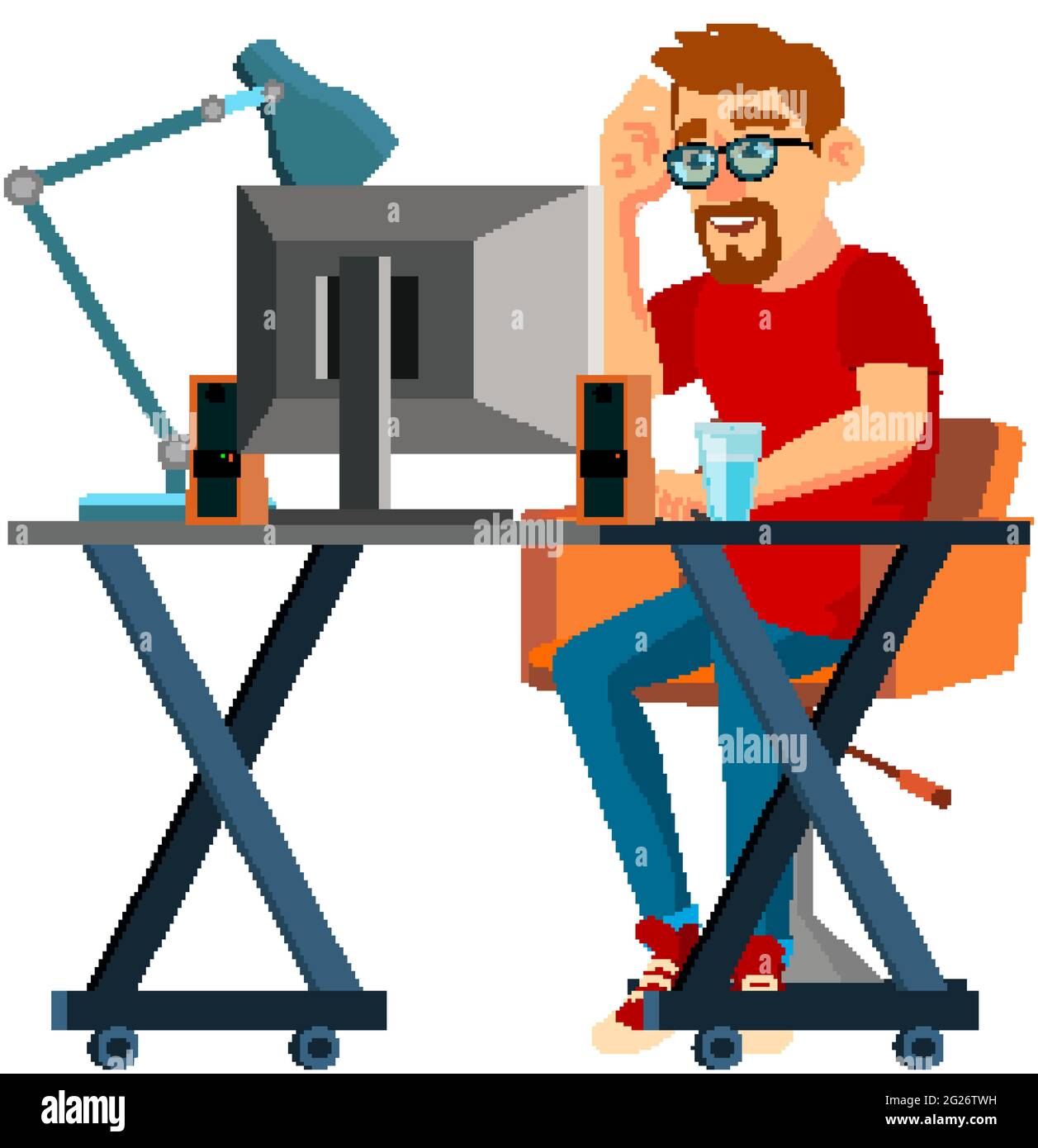 man developer thinking about software program code cartoon vector Stock ... man developer thinking about software program code cartoon vector Stock ...