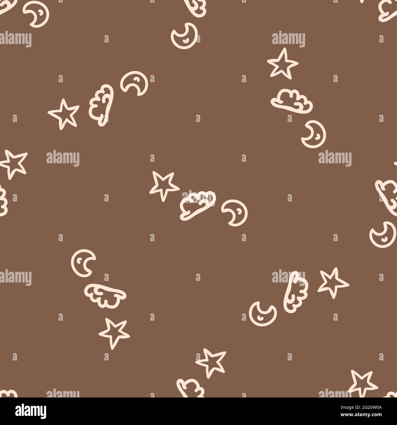 Seamless background night sky gender neutral pattern. Whimsical minimal ...