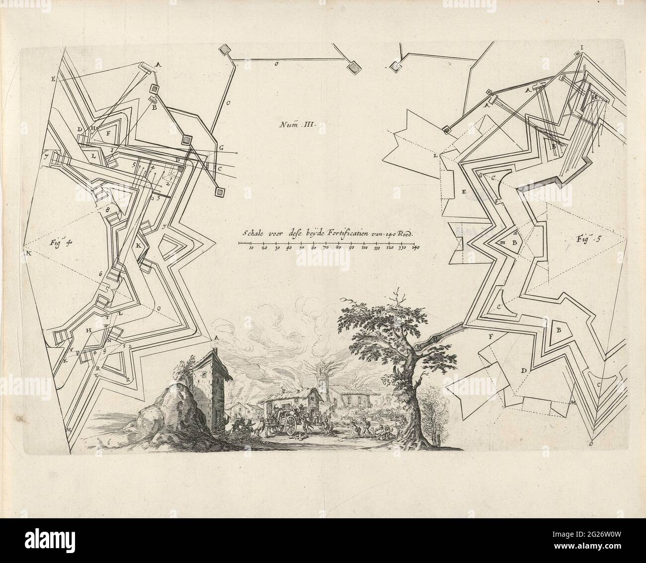 Floor plan of two reinforced fortifications Stock Photo - Alamy