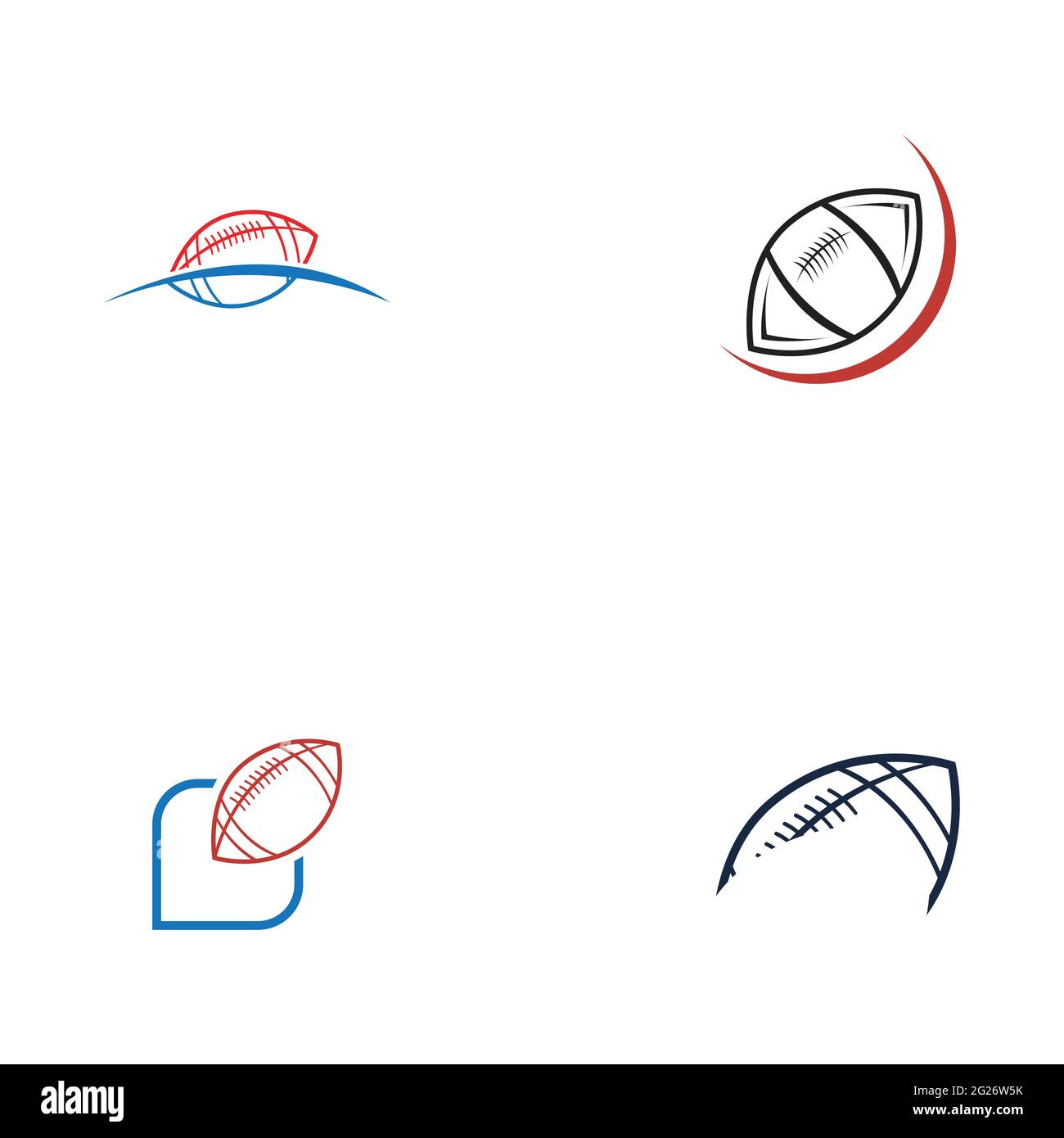 set of American sport football logo vector illustration design template ...